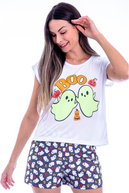 Pijama Feminino Lua Chic Halloween Boo