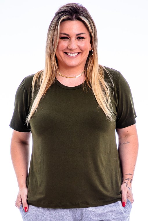 Blusa Plus Size Lua Chic Charlotte Verde Militar