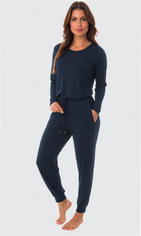 Conjunto Casual Lua Chic Marinho com Bolso